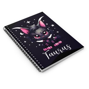 Taurus Zodiac Spiral Notebook - Ruled Line, 118 Pages, Zodiac Notebook ...