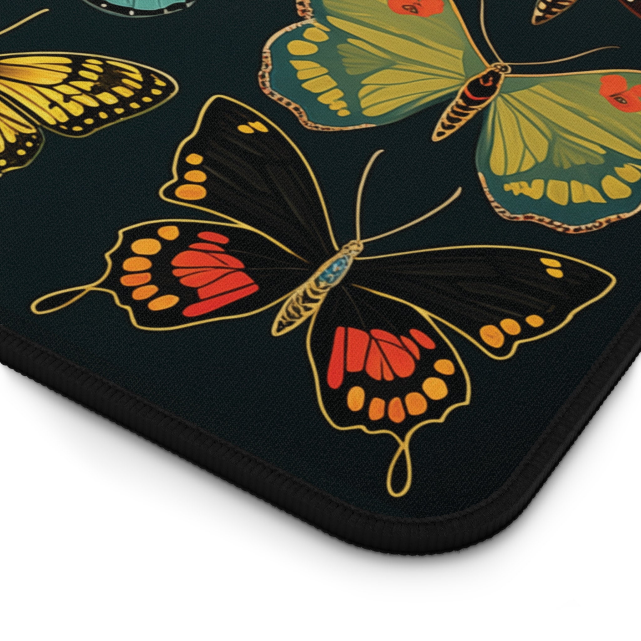 Vintage Butterflies Desk Mat Butterfly Desk Mat, Black Desk Mat ...