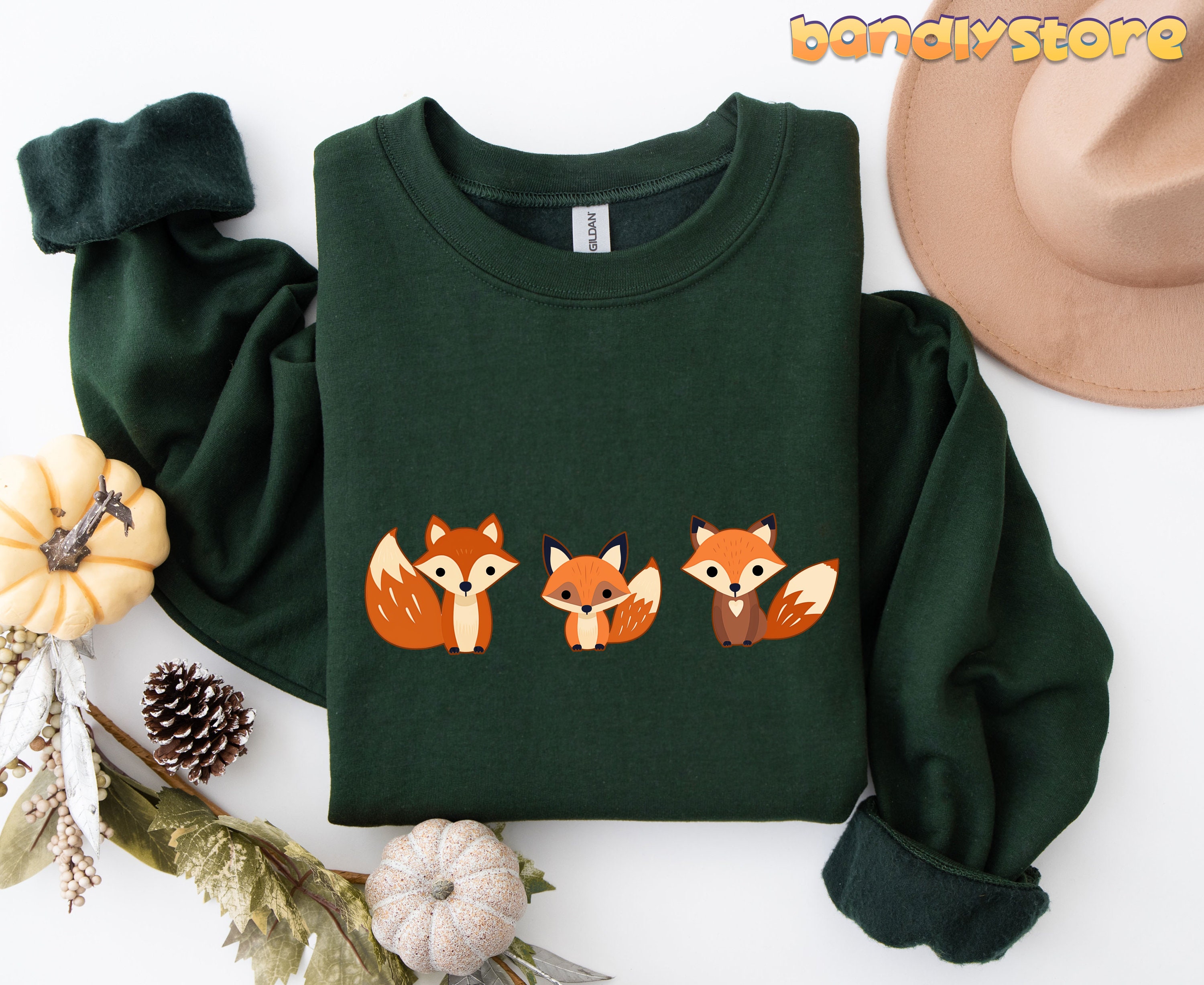 Cute Fox Sweatshirt Fox Crewneck, Fox Sweater, Cute Animal Sweatshirt ...