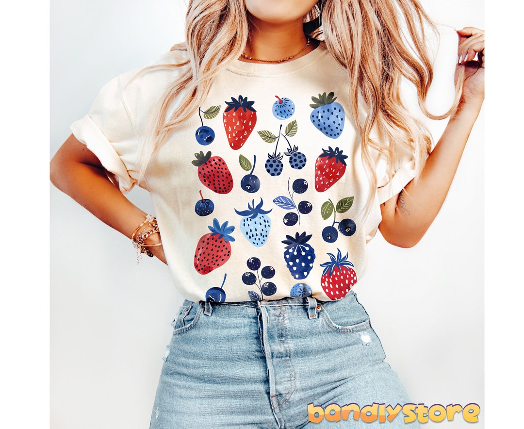 Cute Berry Tshirt | Comfort Colors Strawberry Shirt, Cottagecore Summer ...