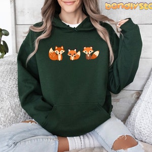 Cute Foxes Hoodie | Fox Hoodie, Fox Sweater, Cute Animal Hoodie, Fox ...