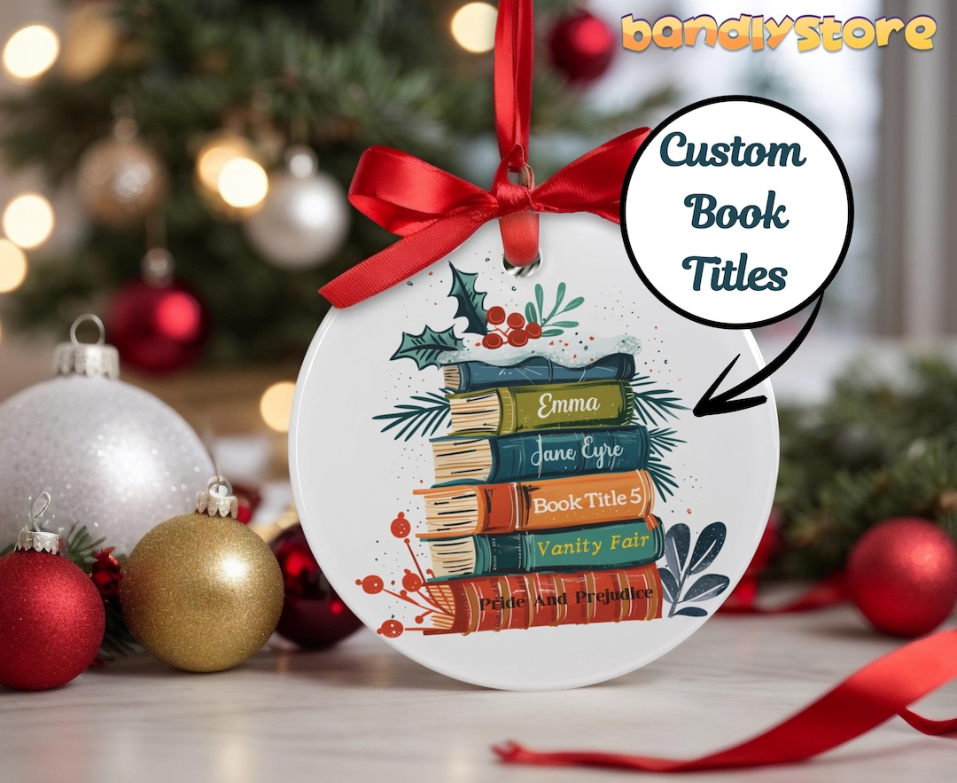 Custom Favorite Books Ornament | Reader Christmas Ornament, Book Lover ...