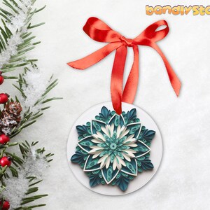 Snowflake Christmas Ornament | Acrylic 3D Paper Art Style Snowflake ...