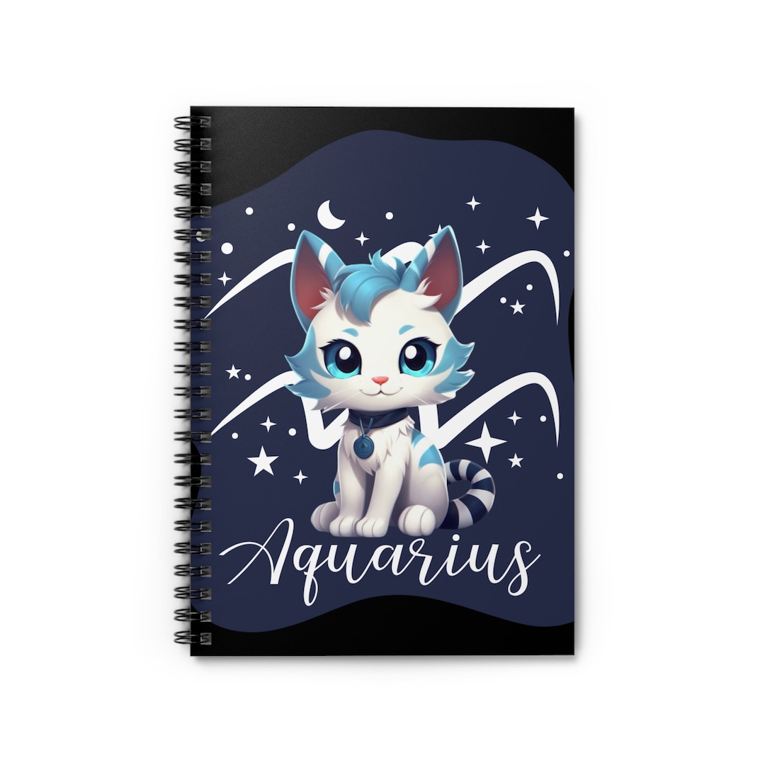 Aquarius Zodiac Spiral Notebook - Ruled Line, 118 Pages, Zodiac ...