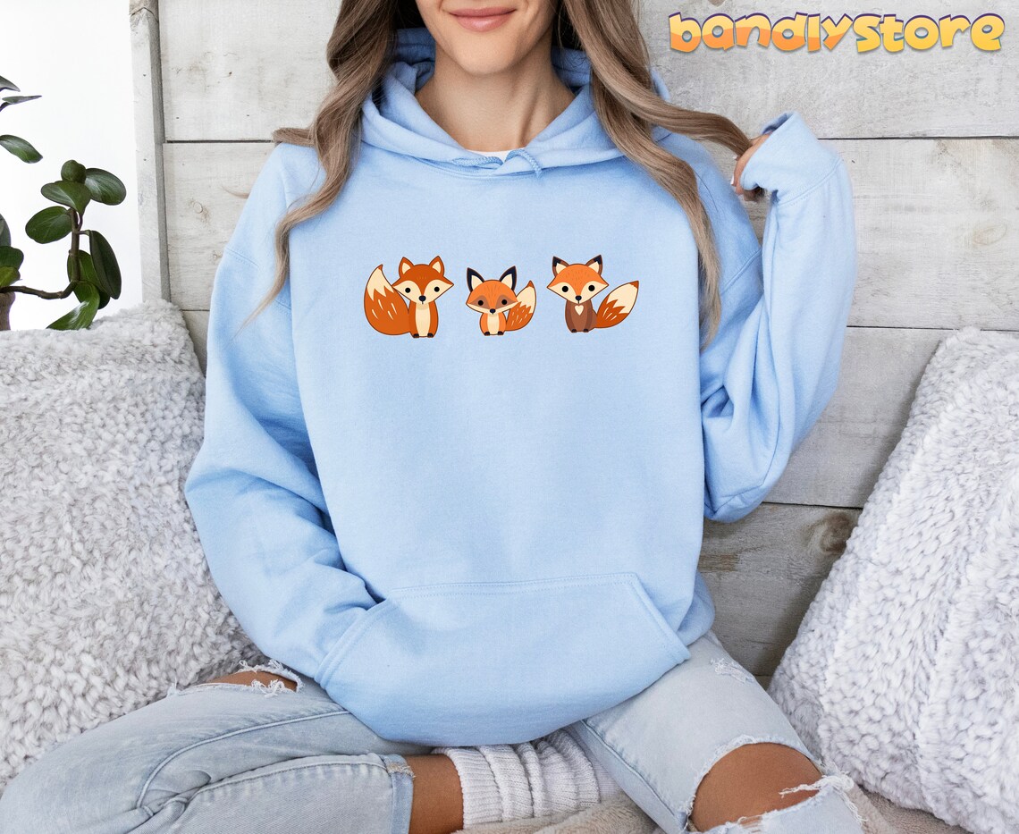 Cute Foxes Hoodie | Fox Hoodie, Fox Sweater, Cute Animal Hoodie, Fox ...