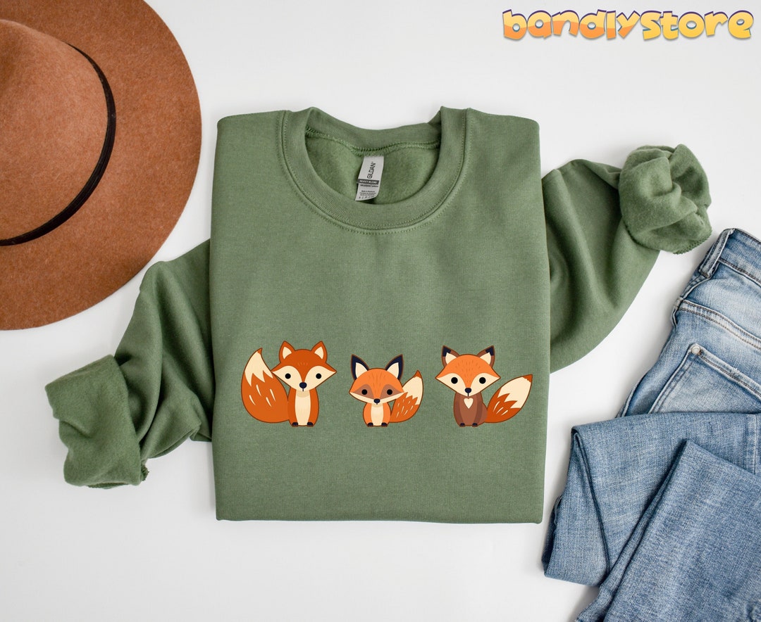 Cute Fox Sweatshirt | Fox Crewneck, Fox Sweater, Cute Animal Sweatshirt ...