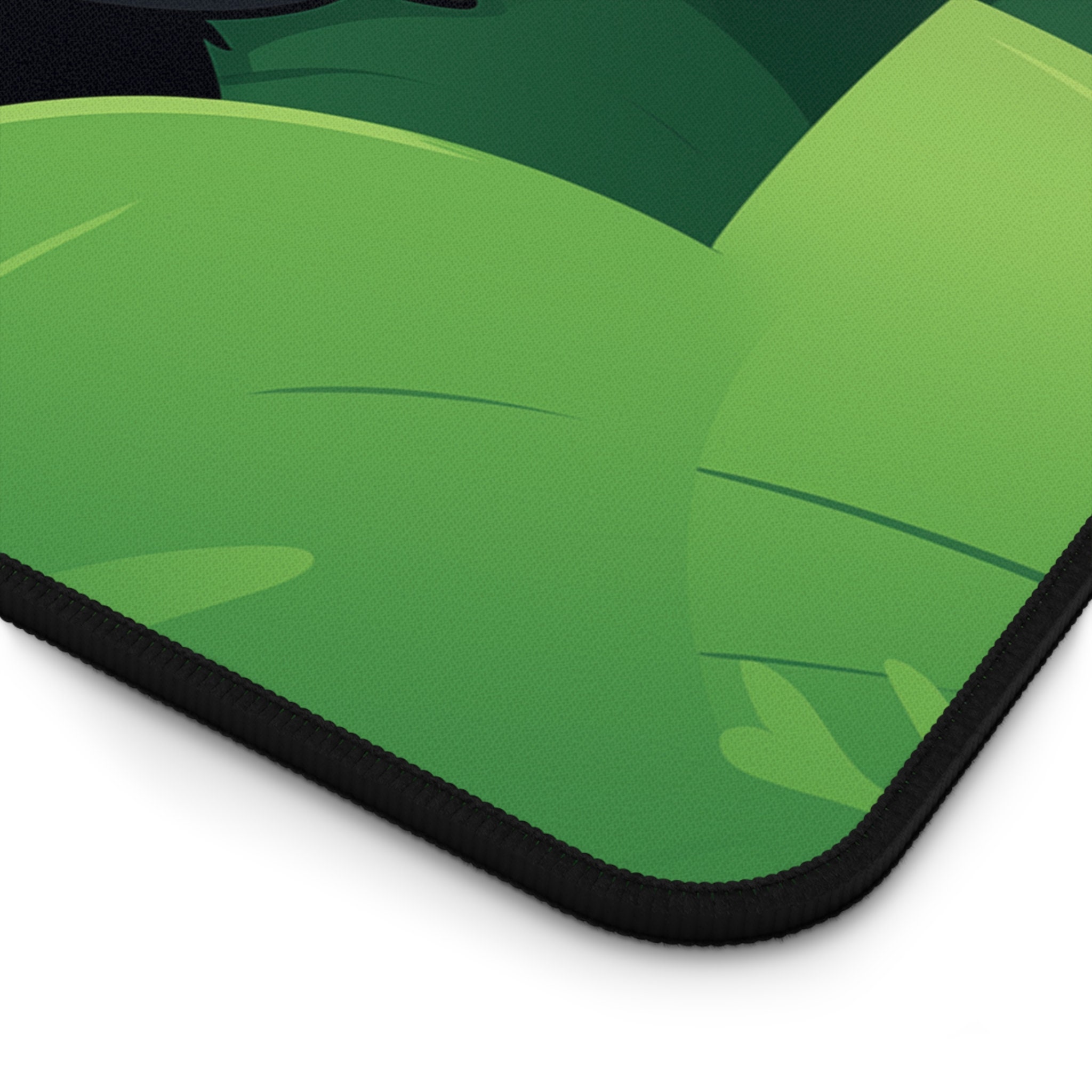 Cute Kawaii Black Cat Desk Mat Cat Desk Mat, Green Desk Mat, Neoprene ...