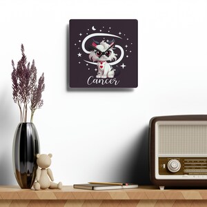 Cancer Acrylic Wall Clock | Cancer Cat Clock, Astrology Clock, Zodiac ...