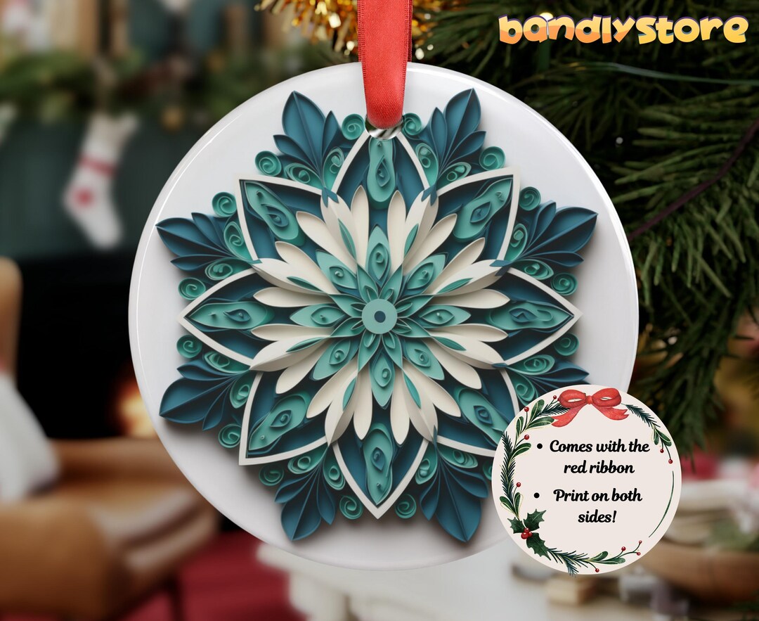 Snowflake Christmas Ornament Acrylic 3D Paper Art Style Snowflake ...