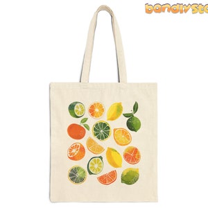 Lemons and Oranges Tote Bag | Cottagecore Tote Bag, Summer Lemons ...