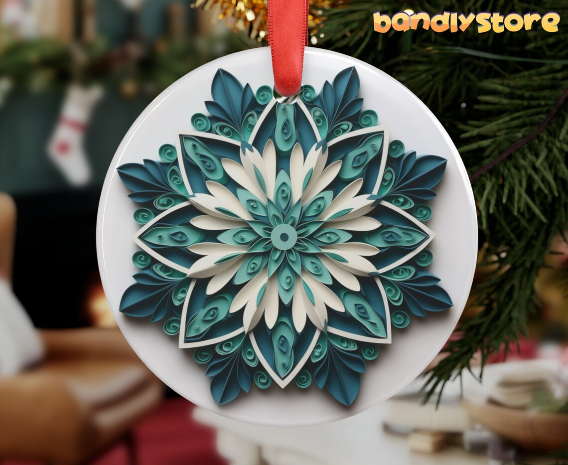 Snowflake Christmas Ornament Acrylic 3D Paper Art Style Snowflake ...