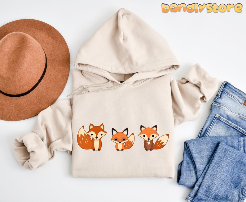 Cute Foxes Hoodie | Fox Hoodie, Fox Sweater, Cute Animal Hoodie, Fox ...