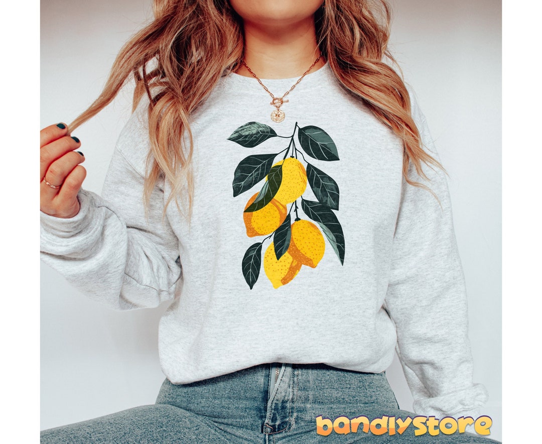 Vintage Lemons Sweatshirt | Summer Citrus Sweatshirt, Cottagecore Fruit ...