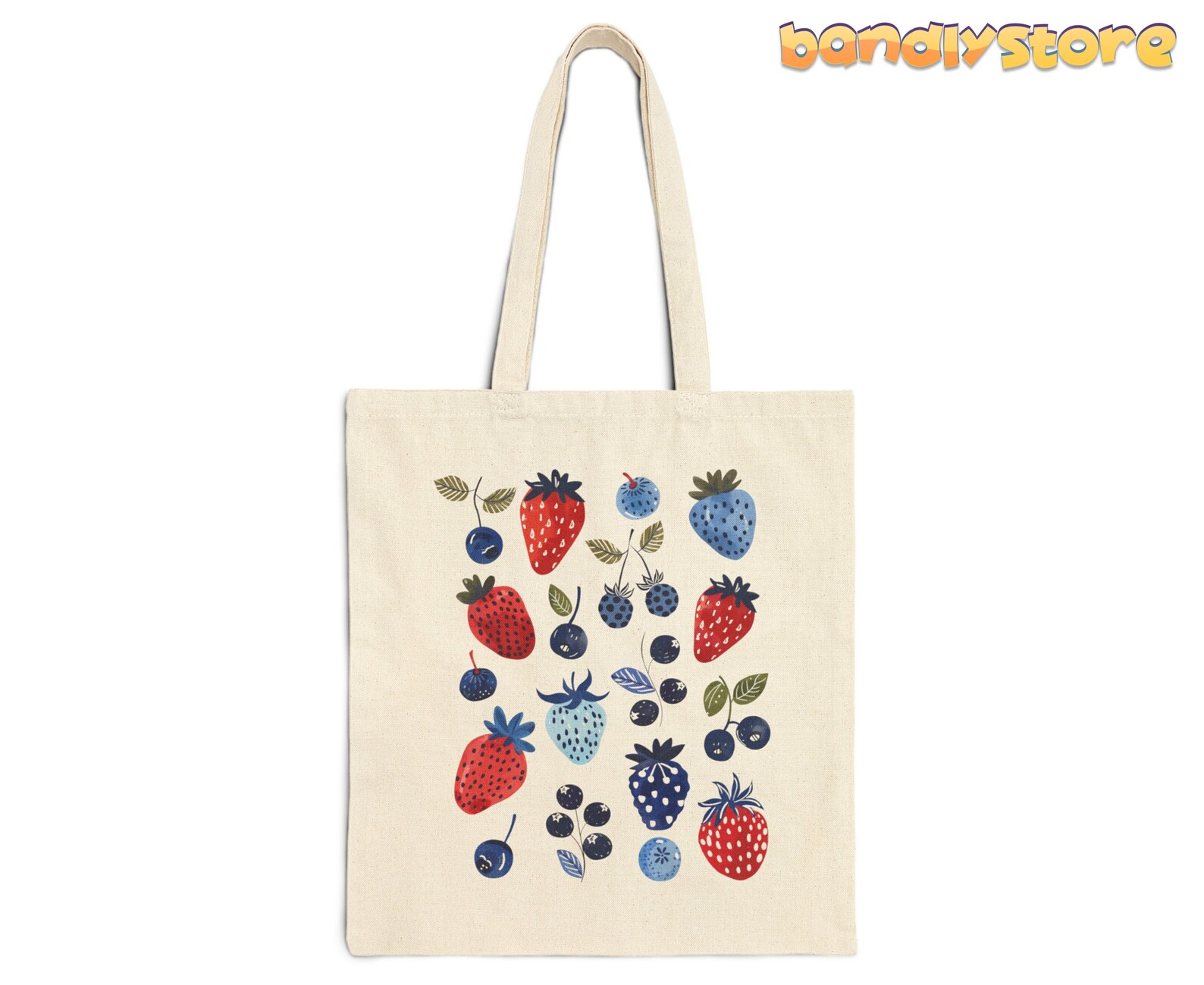 Summer Berry Tote Bag Cottagecore Tote Bag, Summer Strawberry Canvas ...