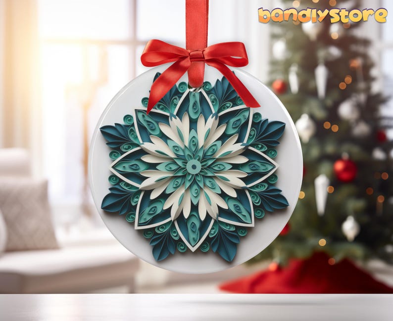 Snowflake Christmas Ornament | Acrylic 3D Paper Art Style Snowflake ...