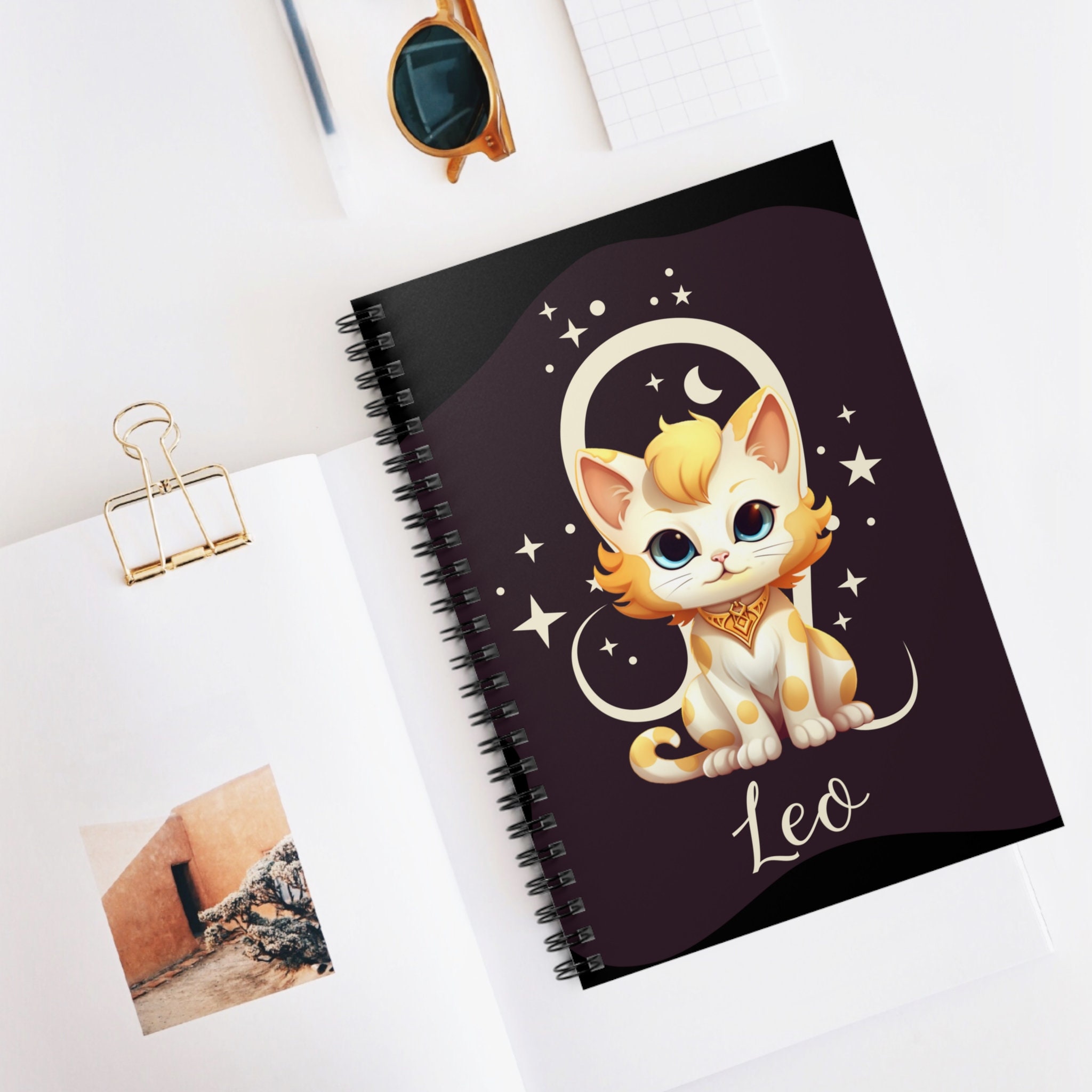 Leo Zodiac Spiral Notebook Ruled Line, 118 Pages, Zodiac Notebook ...