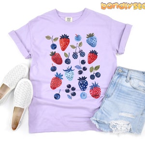 Cute Berry Tshirt | Comfort Colors Strawberry Shirt, Cottagecore Summer ...