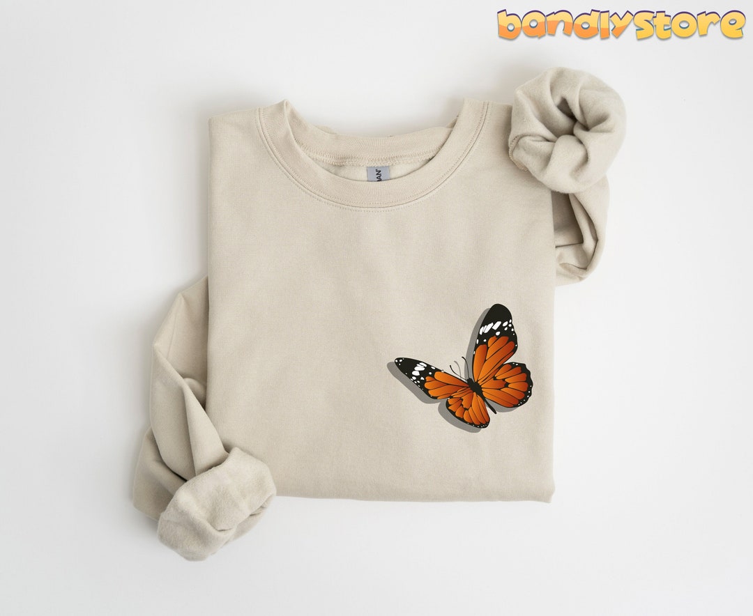 Monarch Butterfly Sweatshirt With Pocket Design | Cottagecore ...