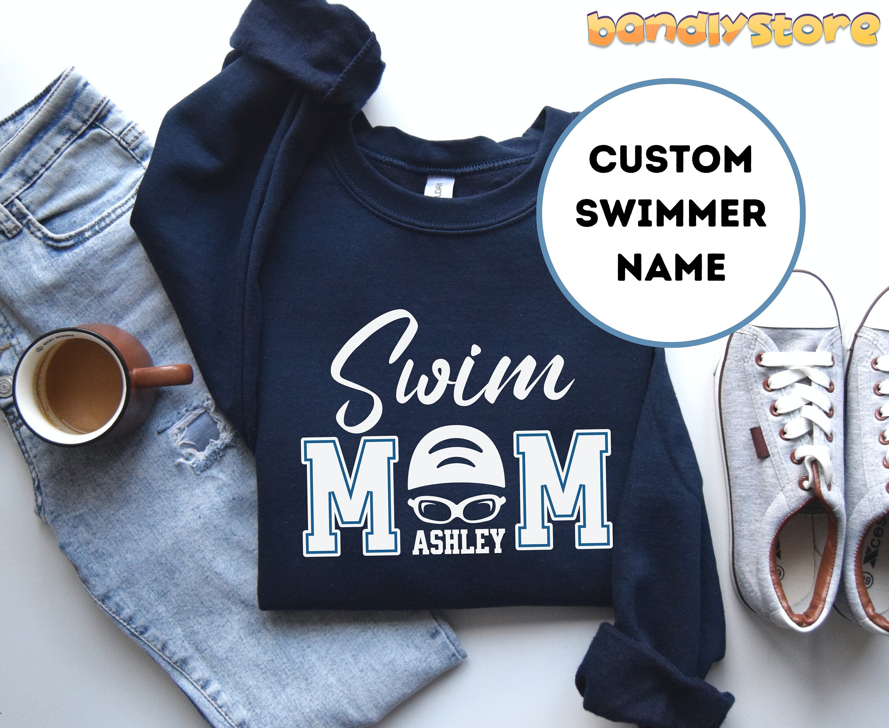 Personalized Swim Mom Sweatshirt Custom Swim Mom Shirt, Swim Meet Shirt ...