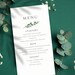 Classic Wedding Long Menu Card Template Customizable Canva Digital ...