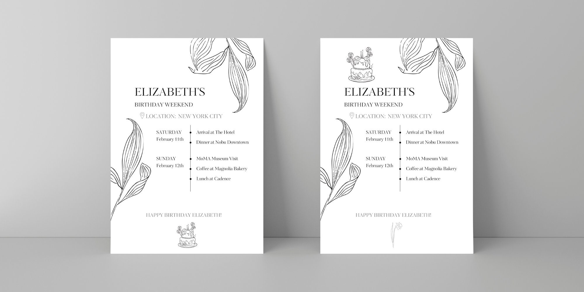 Birthday Weekend Itinerary Template Design Pack Editable Canva Template ...