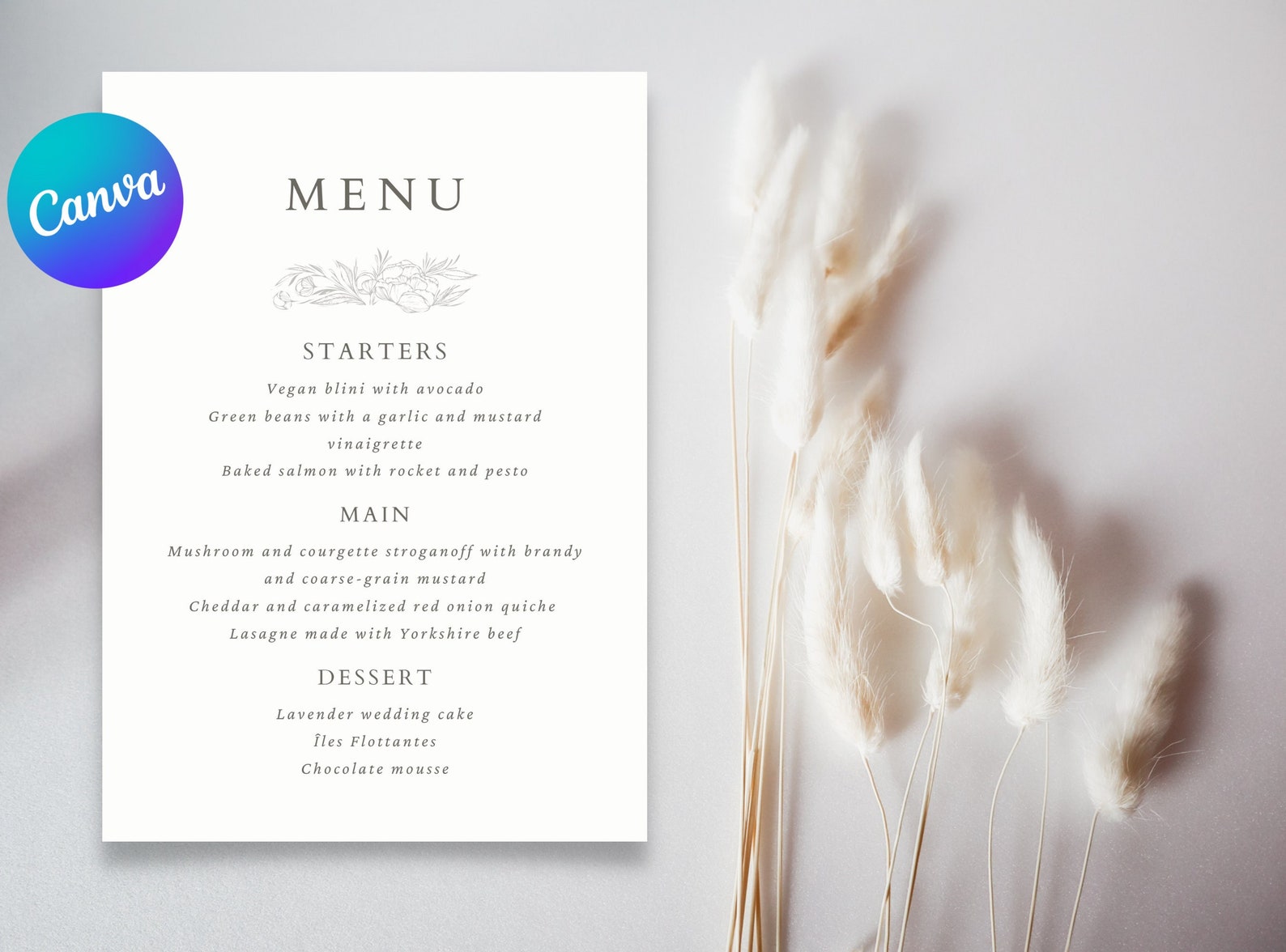 Luxury Dinner Party Menu Template Editable Canva Design Elegant Table ...