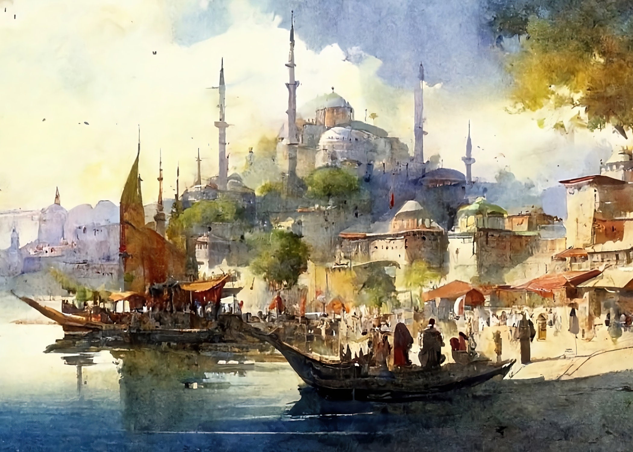 Harborside Constantinople in the 1300s - Etsy