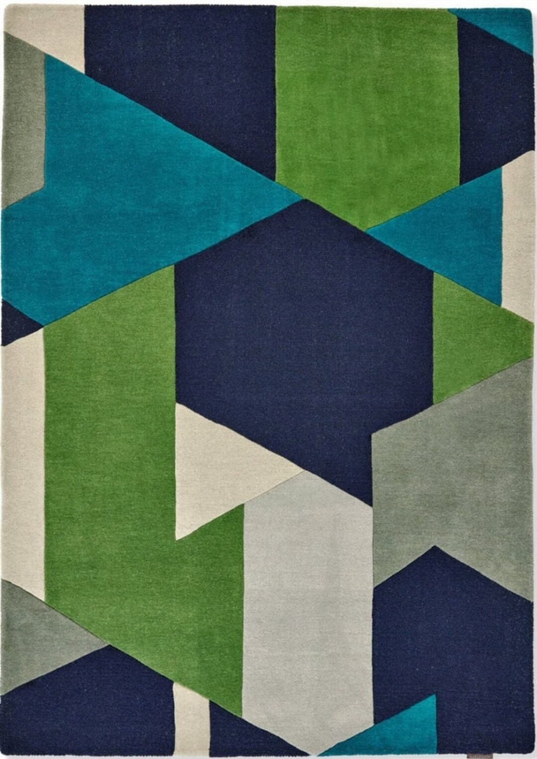 Rectangular Modern Geometrical Design Multi Colour Colour Handmade ...
