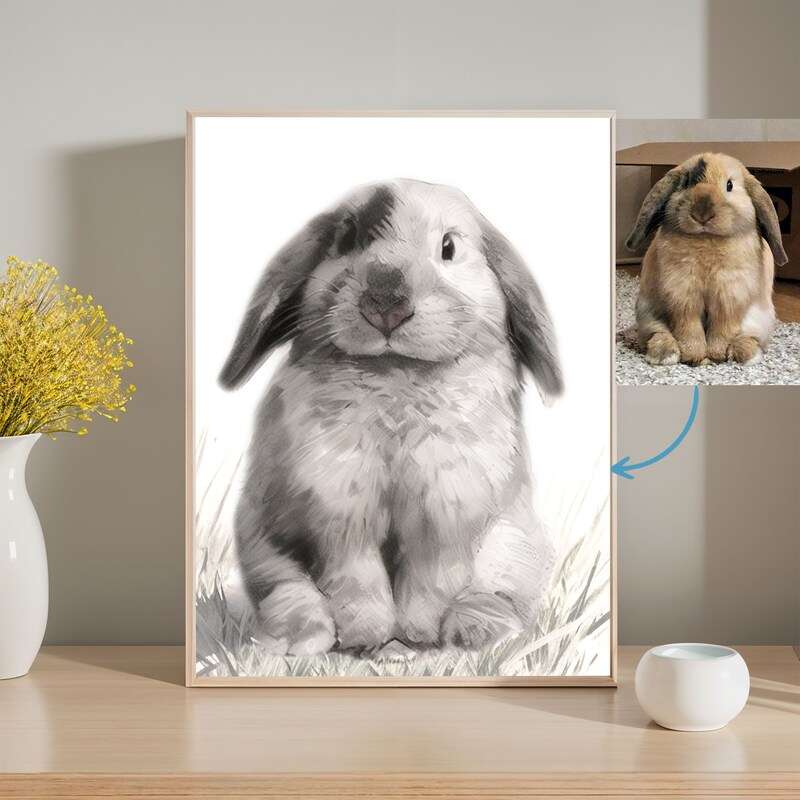 Bunny Portrait - Etsy