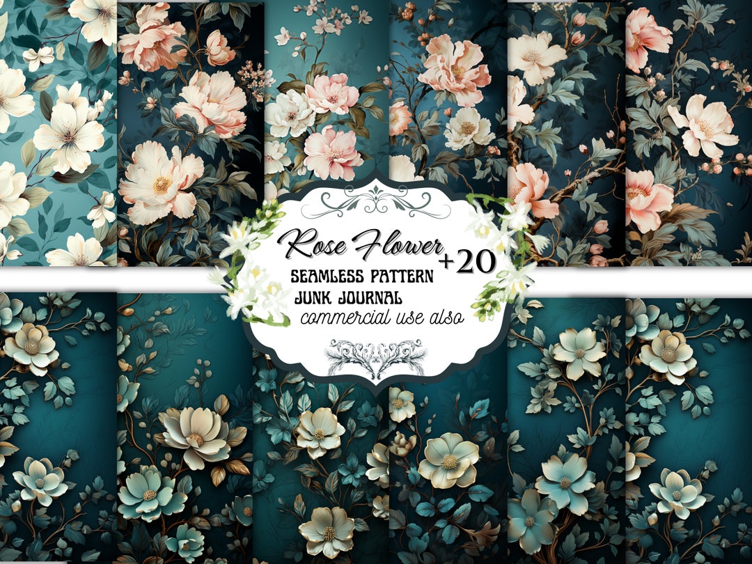 Vintage Floral Digital Seamless Pattern, Antique Wallpaper Design ...