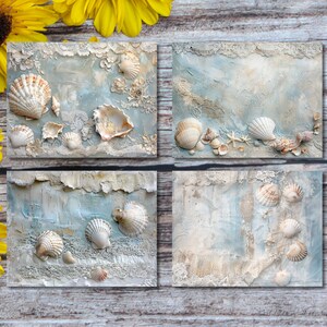 Coastal Shabby Beach Junk Journal Pages, Digital Scrapbook Paper Kit ...