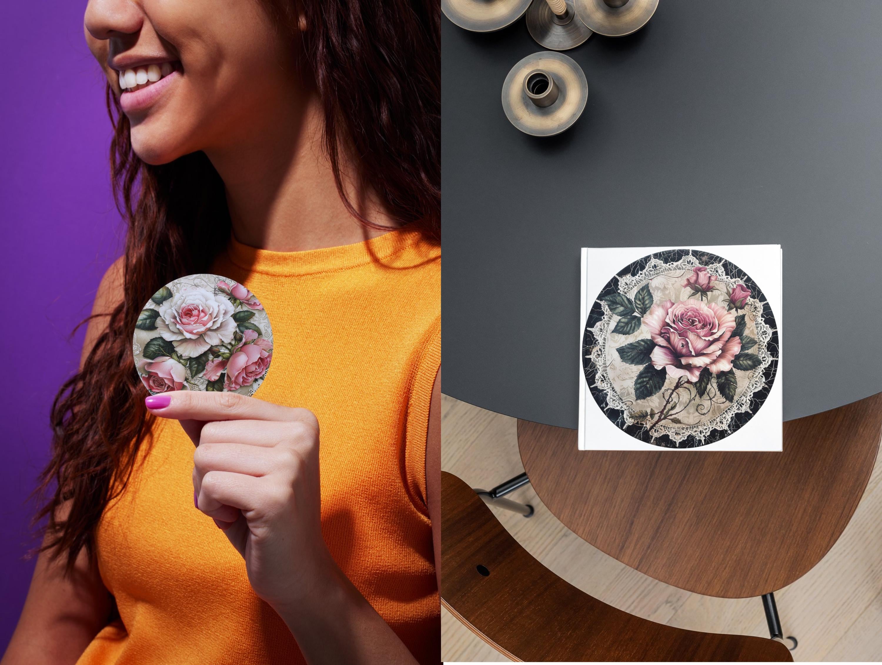 Circular Roses Lace Vintage Circular Clipart, Collection PNG Floral ...