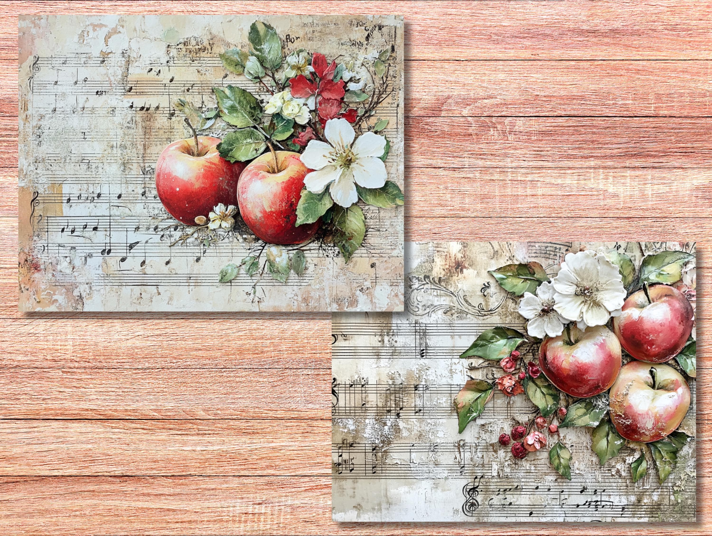 Vintage Apples Floral Junk Journal Kit Vintage Ephemera Journal Apple ...