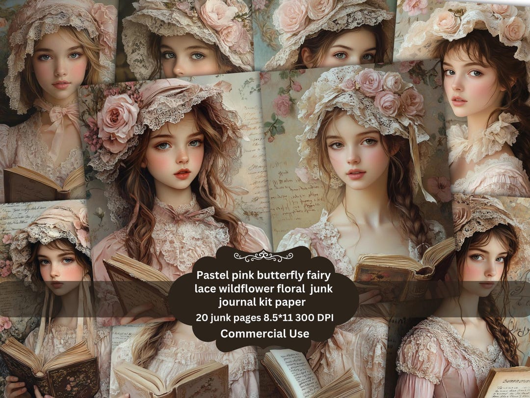 Vintage Beautiful Victorian Book Lover Shabby Chic Lady Backgrounds ...