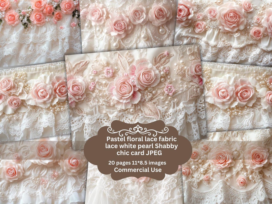 Pink Flower Lace Junk Journal Pages: Elegant Pastel Printable (digital ...