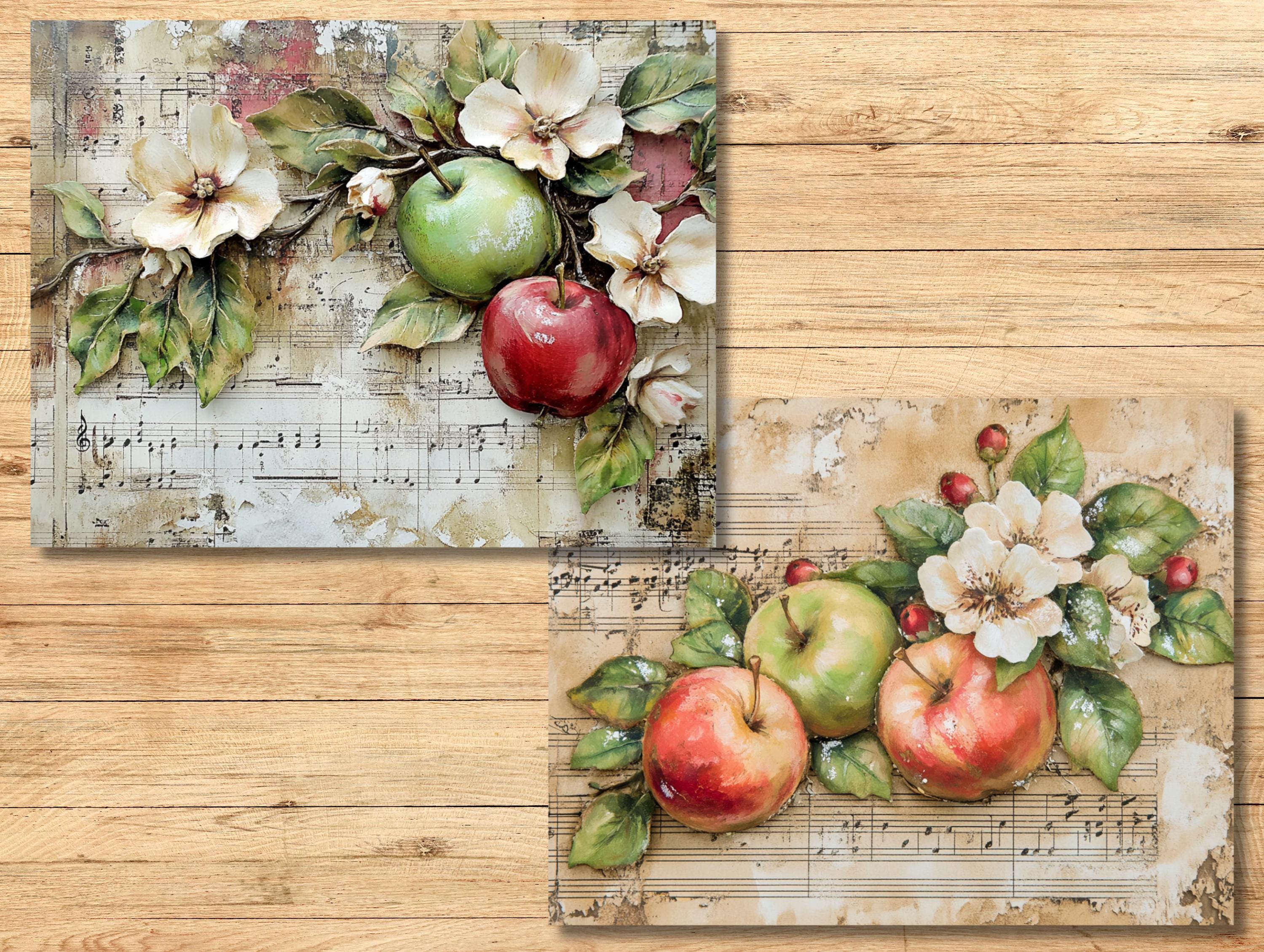 Vintage Apples Floral Junk Journal Kit Vintage Ephemera Journal Apple ...