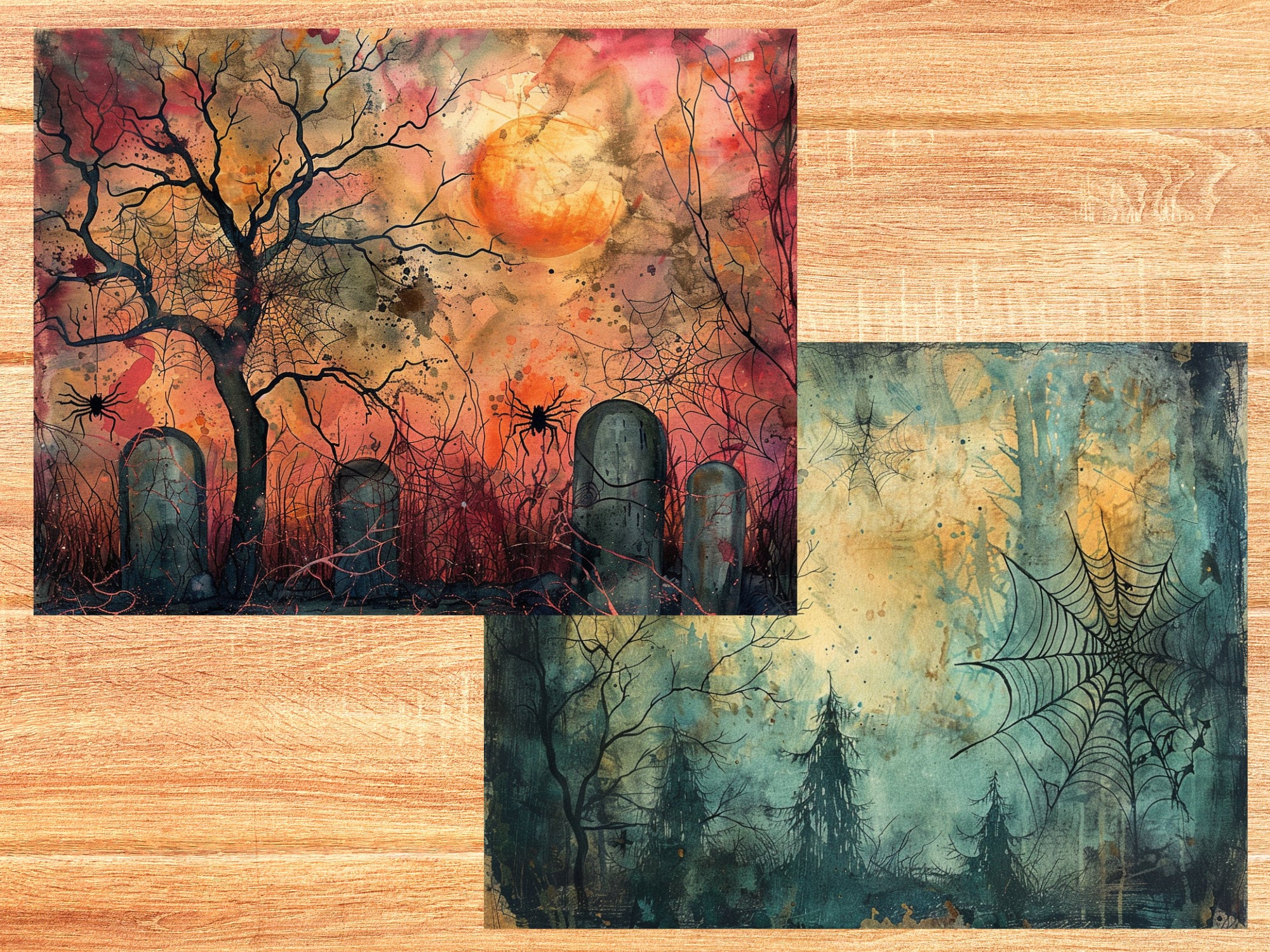 Haunted Graveyard Mansion Junk Journal Pages, Gothic House Scrapbook ...