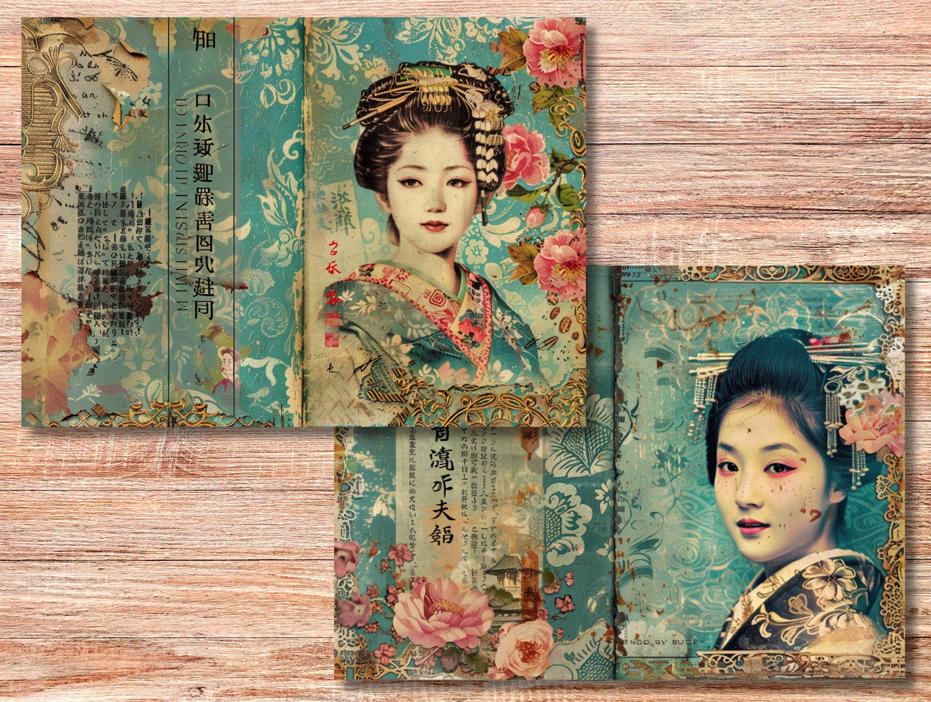 Vintage Asian Old Japan Junk Journal Kit, Journal Ephemera, Printable ...