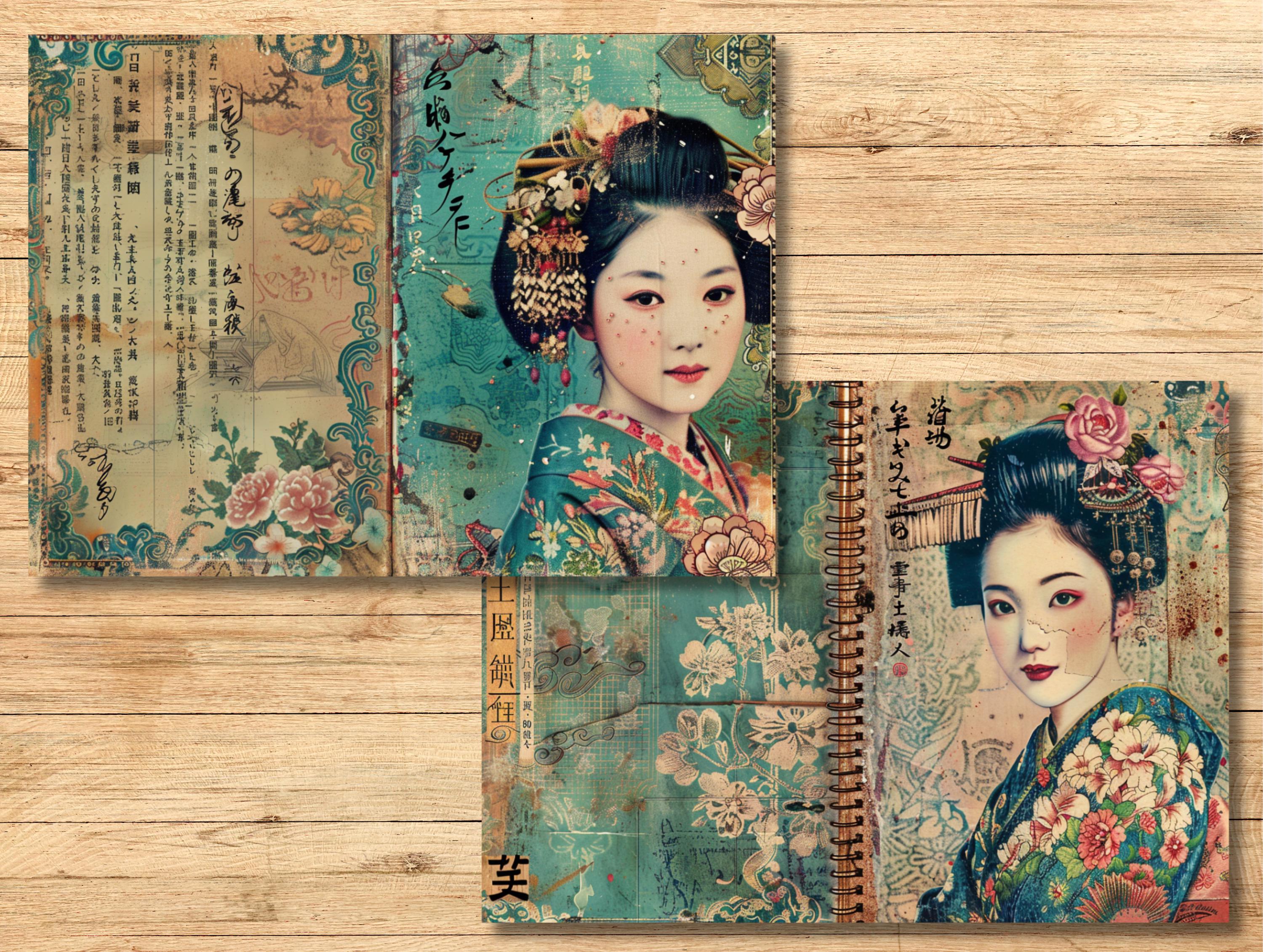 Vintage Asian Old Japan Junk Journal Kit, Journal Ephemera, Printable ...