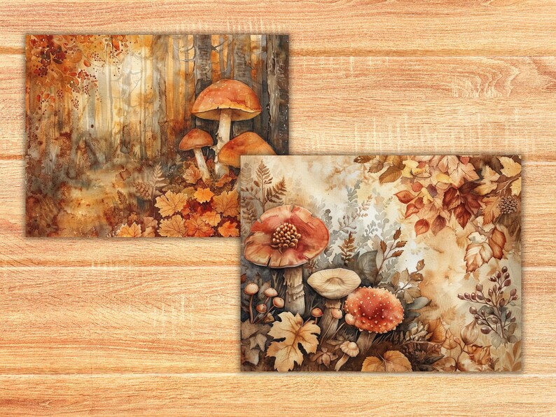 Autumn Enchanted Forest Watercolor Junk Journal Kit Fall Trees ...
