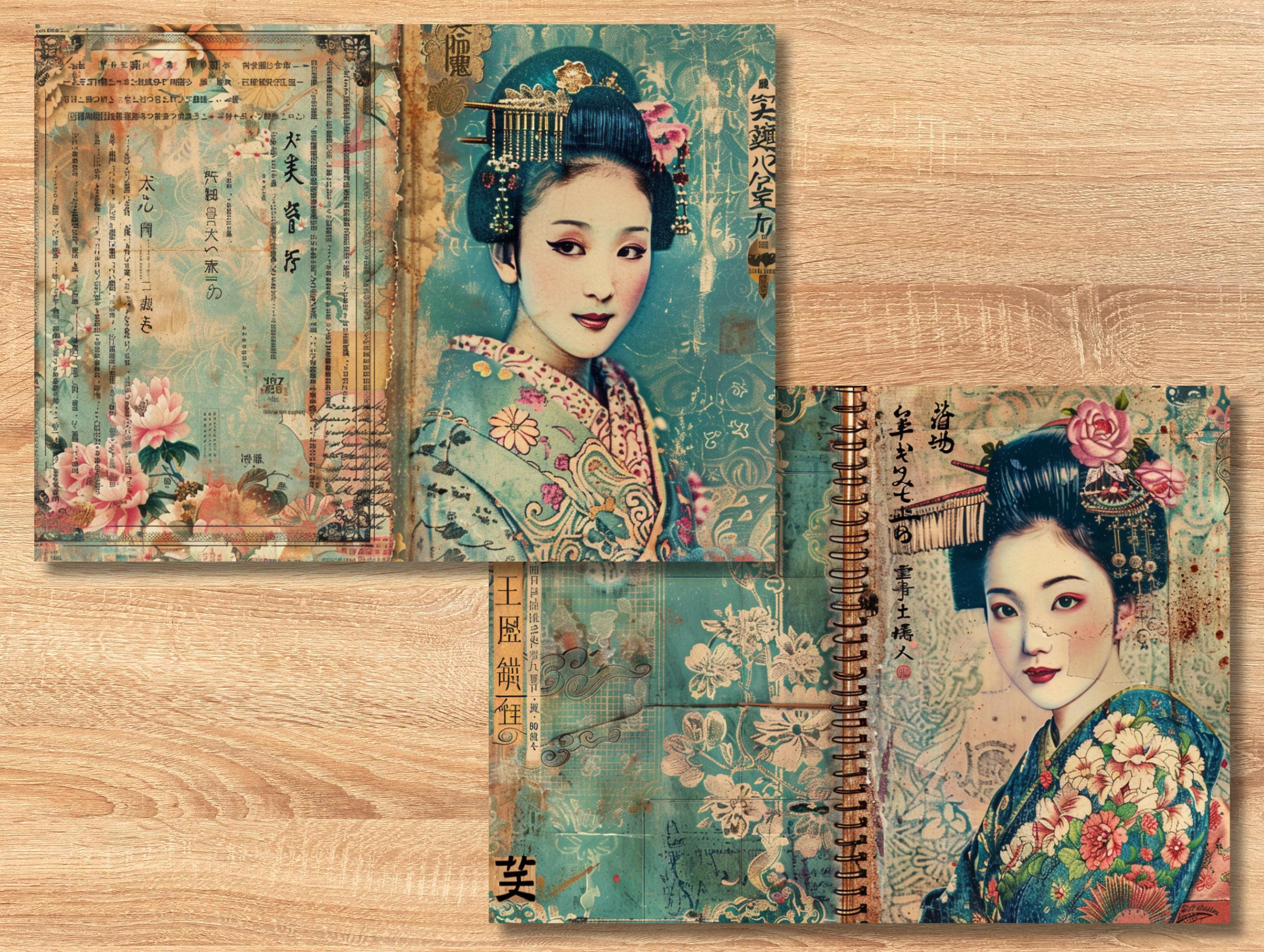 Vintage Asian Old Japan Junk Journal Kit, Journal Ephemera, Printable ...