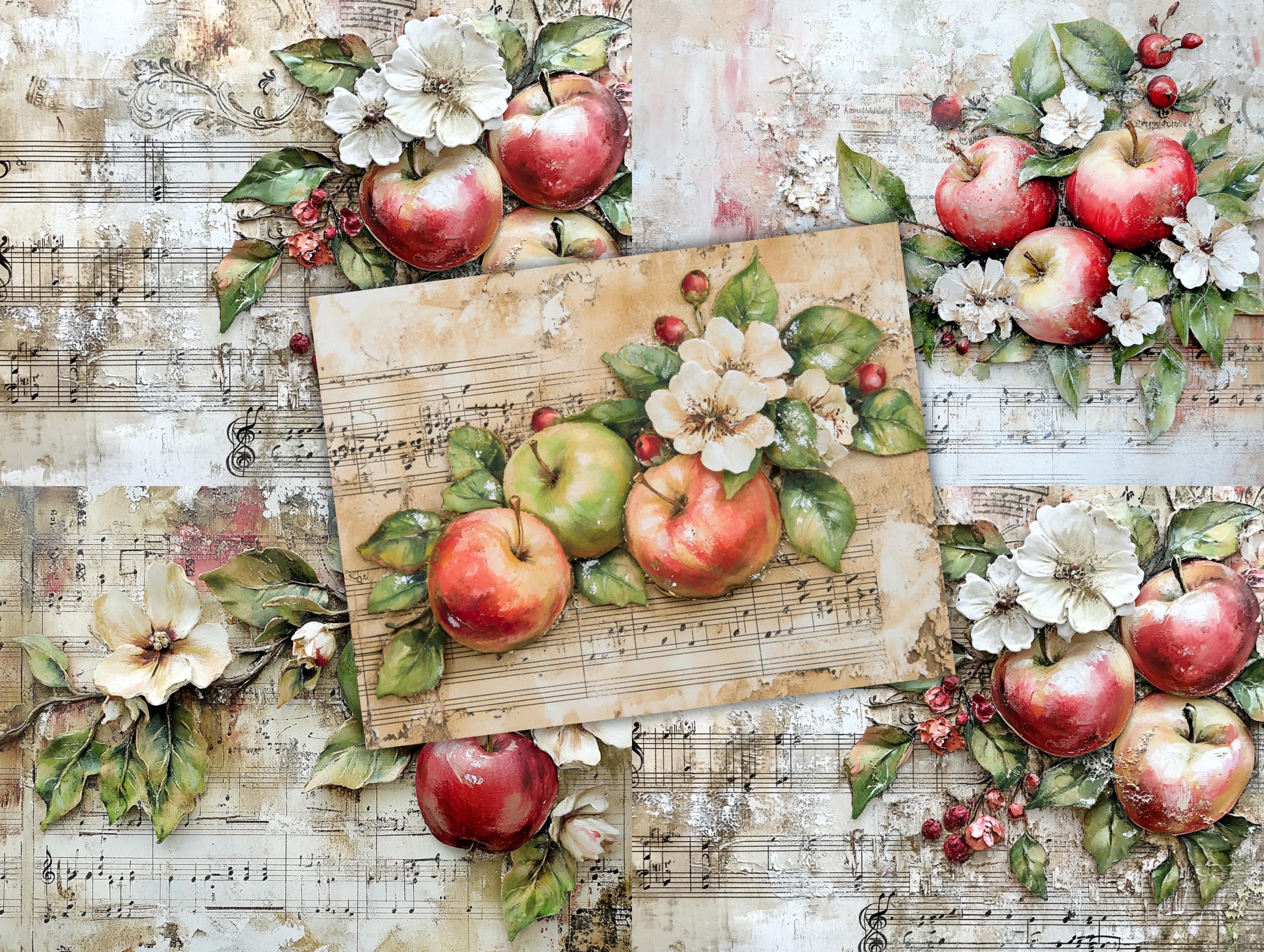 Vintage Apples Floral Junk Journal Kit Vintage Ephemera Journal Apple ...