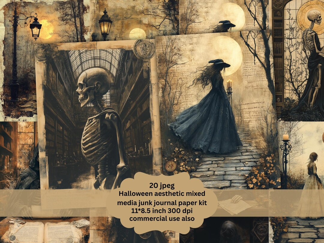 Haunted Junk Journal Pages: Spooky Witch Ephemera (digital Download 8 ...