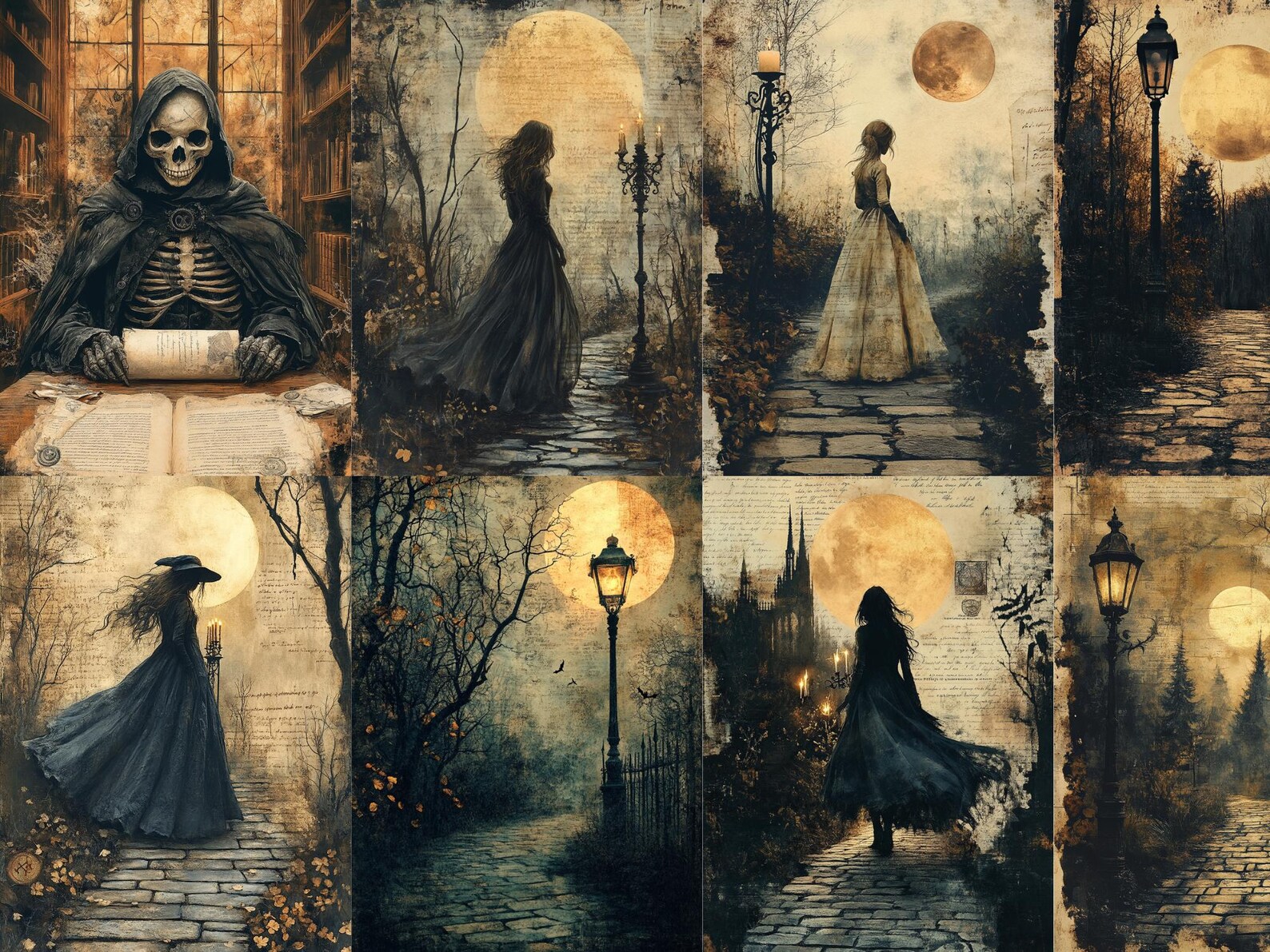 Haunted Junk Journal Pages: Spooky Witch Ephemera (digital Download 8 ...