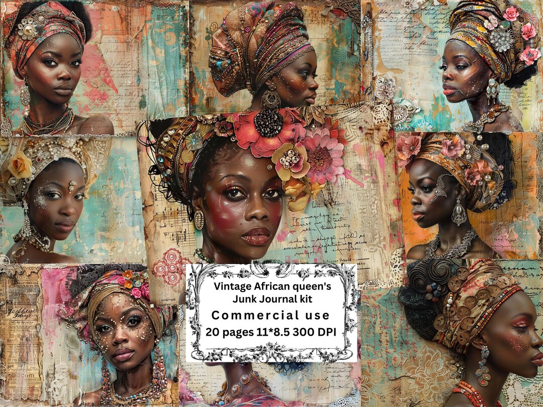 Black Women Junk Journal, African American, Junk Journal Kit, Digital ...