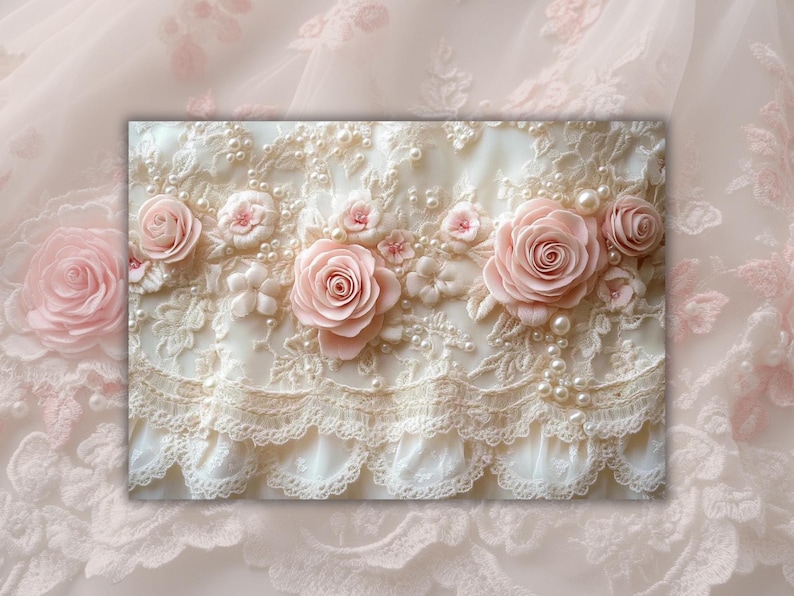 Pink Flower Lace Junk Journal Pages: Elegant Pastel Printable (digital ...
