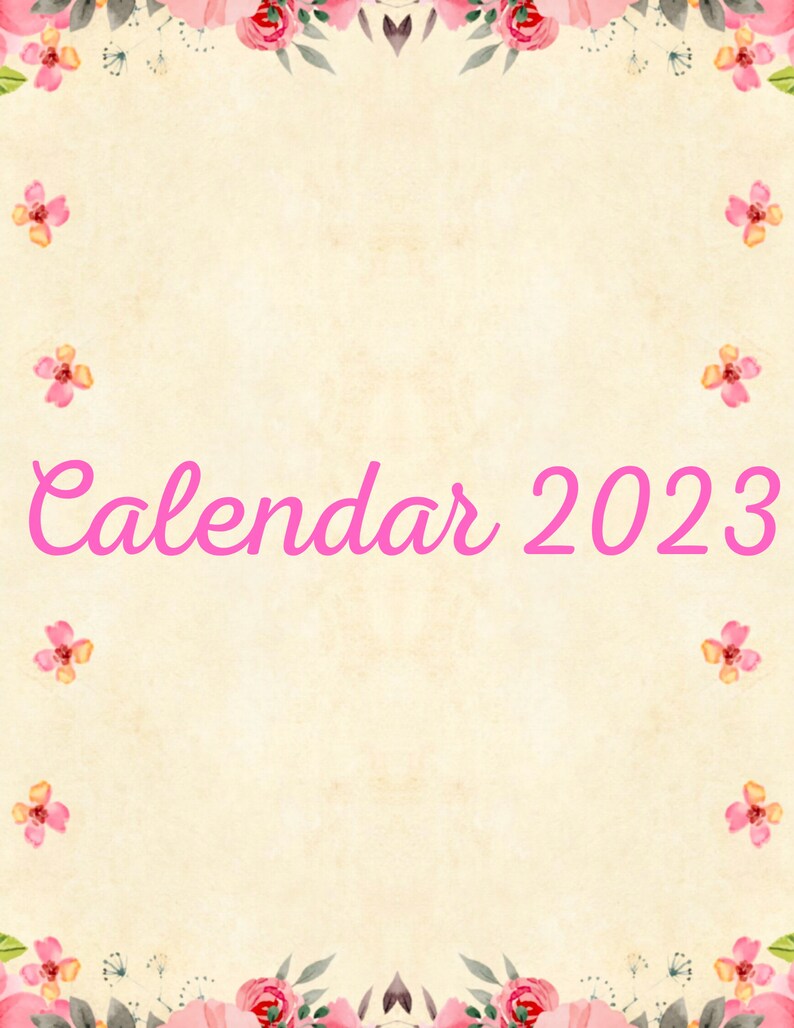 New Floral Printable Calendar 2023 - A4 - PDF Download - Etsy