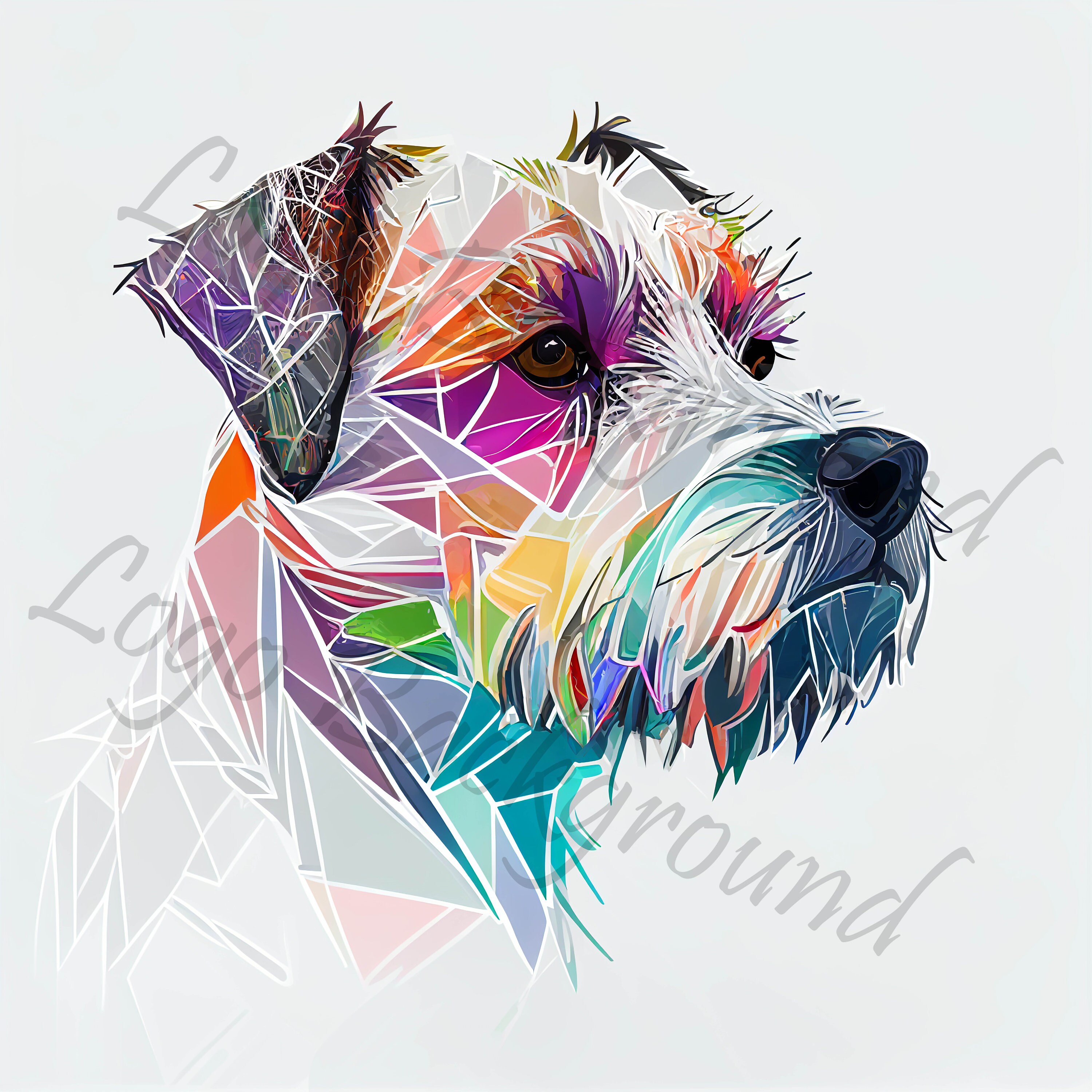 4x Polygon Dog Motifs, Logo Animals, High-resolution Jpgs, 300 Dpi ...