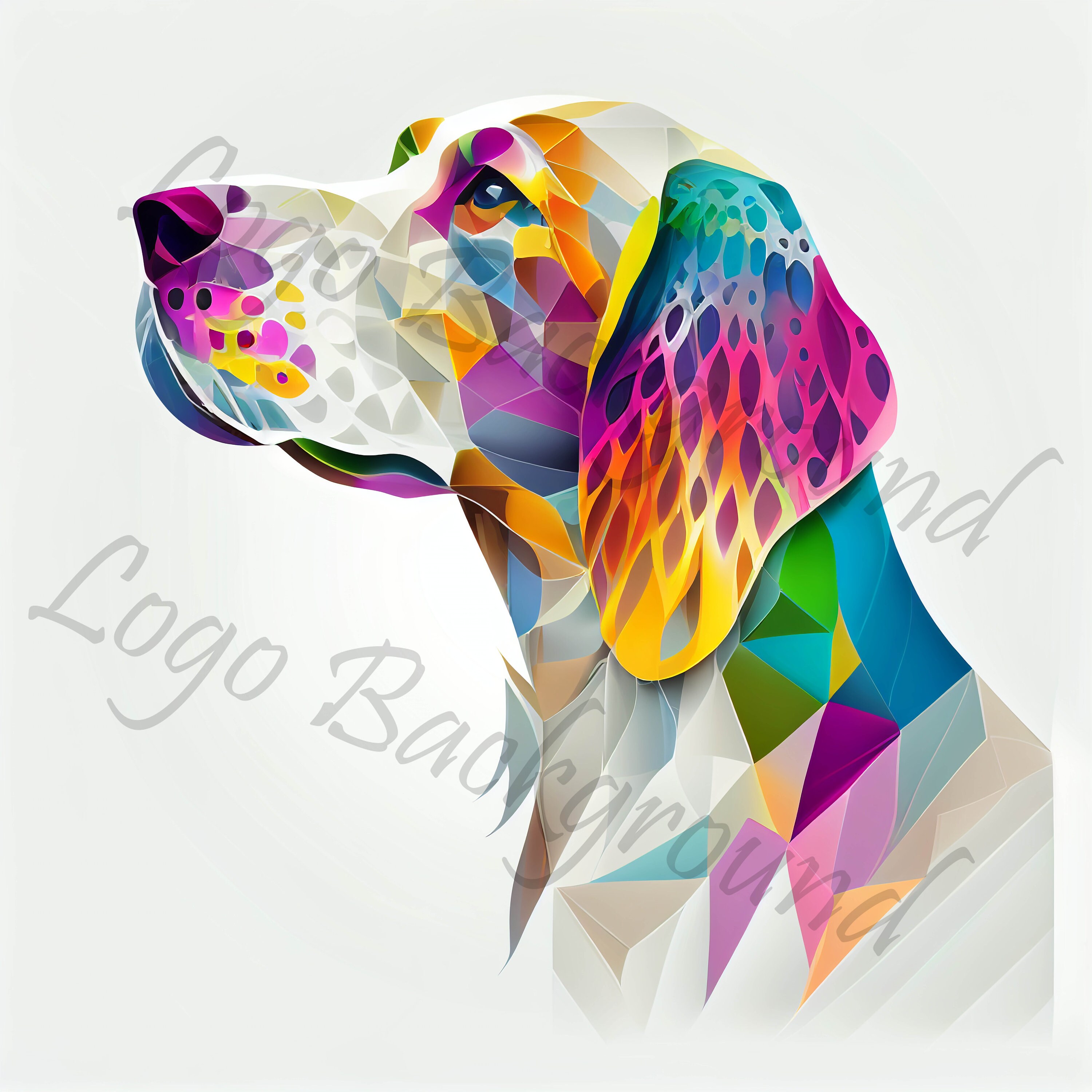 4x Polygon Dog Motifs, Logo Animals, High-resolution Jpgs, 300 Dpi ...