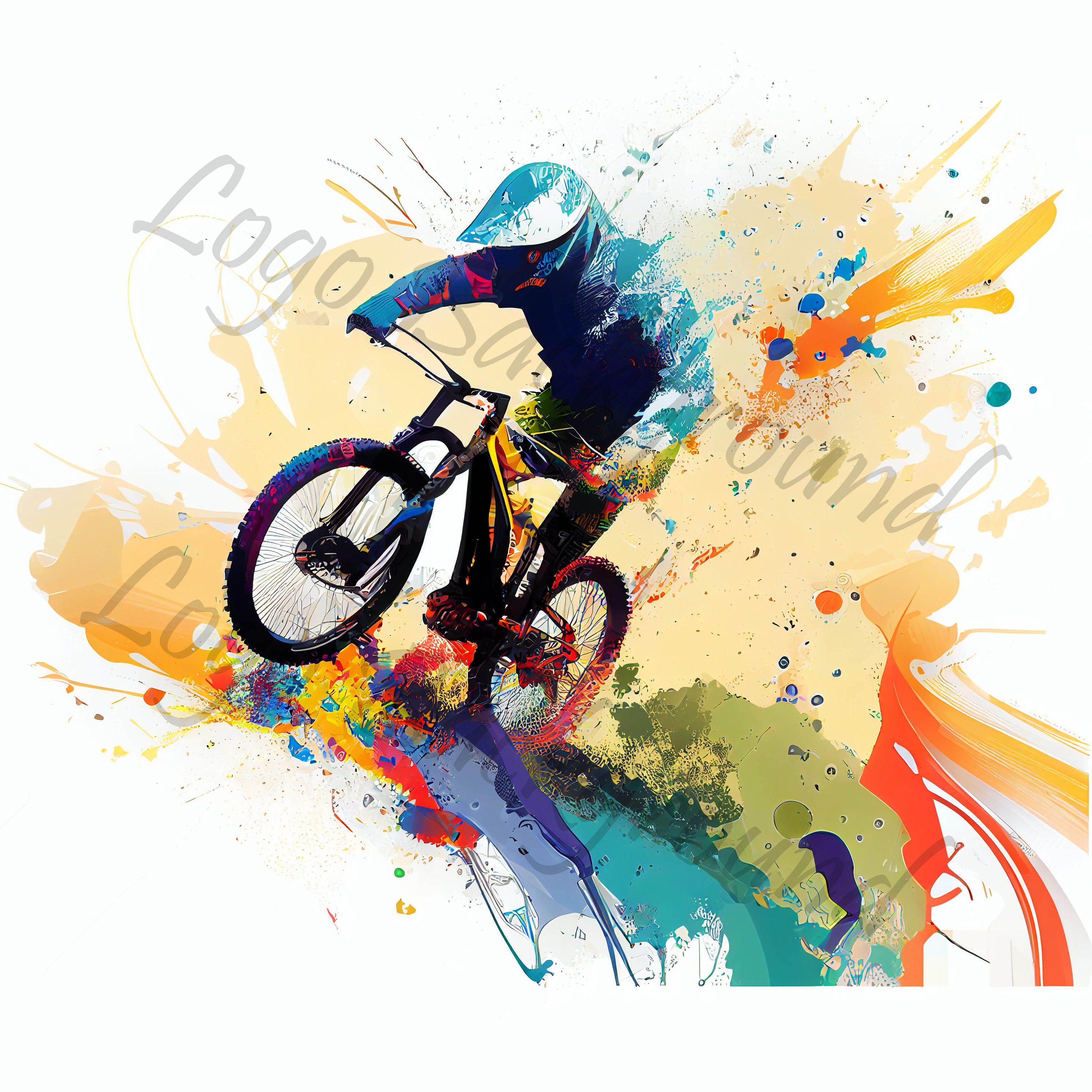4x Mountain Bike Motif, Logo Biking, High-resolution Jpgs, 300 Dpi ...